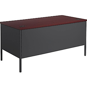 HON 60" Metro Series Classic Double Pedestal Desk, in Mahogany/Charcoal (HP3262)