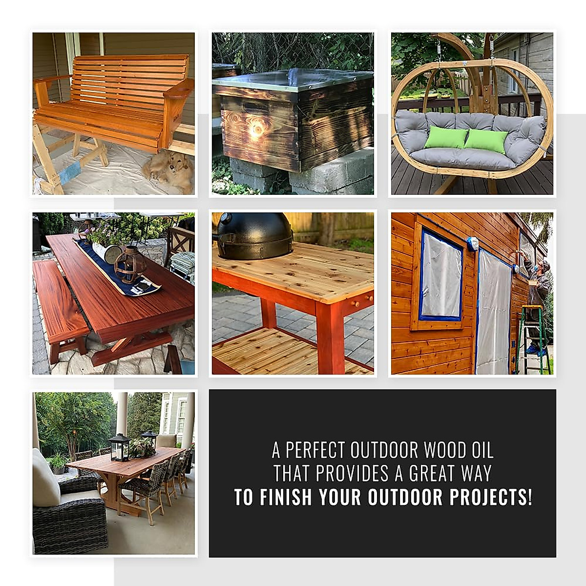 Real Milk Paint, Wood Finish for Outdoor Furniture 32 oz Outdoor Defense Oil, Sealer, Protector with Tung Oil for Finishing Fence, Deck, Cedar Garden Bed