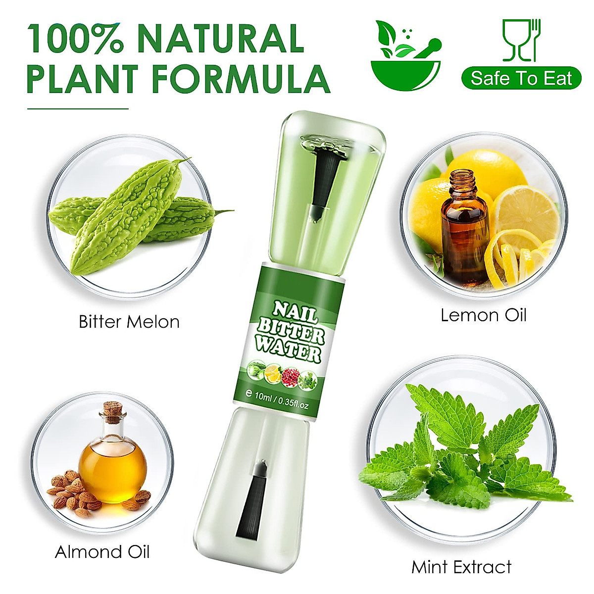 SANQIZ Nail Treatment - Bitter Taste, Safe Natural Plant Extract - 0.35 Fl Oz Drop - Nail-Biting and Thumb-Sucking Deterrent