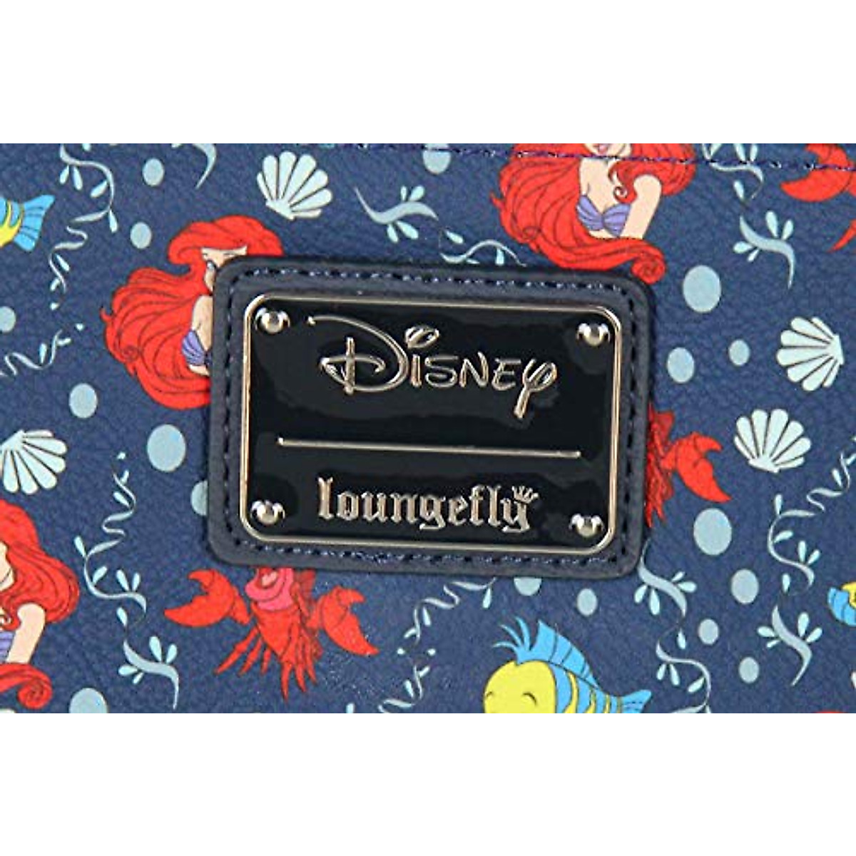 Loungefly Disney Little Mermaid Ariel And Flounder Faux Leather Full Zip Wallet