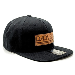 DadBod Apparel DB DadVibes Dad Hat (Black) Snapback Baseball Cap Mens Leather Patch Happy Trucker Hats for Girl Dads