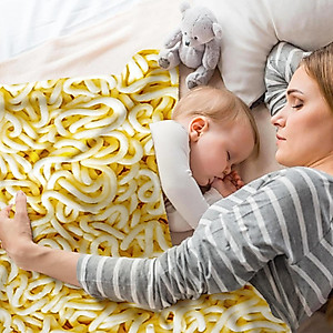 Sofevaim Noodles Ramen Blanket Realistic Food Blanket, Dad Blanket Birthday Gifts for Son from Dad, Funny Throw Blanket for Couch Sofa Bed, Ramen Blanket Stupid Gifts for Girls Kids Adults 60" X 50"