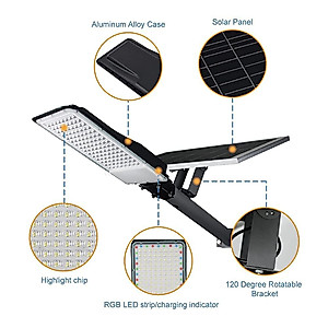 COORHEIX Solar Street Light,Solar Lamp Outdoor Security Led Flood Lights Pole Light Dusk to Dawn Remote Control with Motion Sensor 43000 Lumens for Parking Lot,Stadium,Pathway,Yard,Roadway
