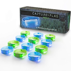Starlux Games Capture The Flag Redux – Glow-in-The-Dark Bracelet Expansion Set | Adds 12 Players (with 12 LED Bracelets) | Glow in The Dark Games | Sleepover Games | Outdoor Games for Kids