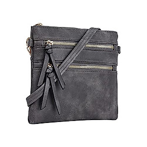 DELUXITY Designer Fashion Crossbody for Women (Pewter)