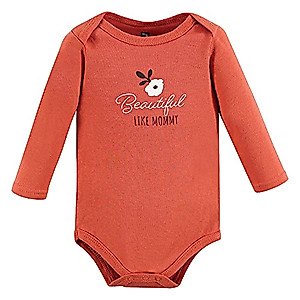 Hudson Baby Boys Cotton Long-Sleeve Bodysuits, 9-12 Months, Unisex, Pink Fall