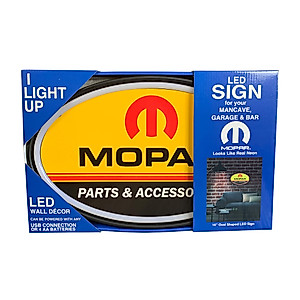 Parts & Accessories LED Light Rope Sign, Electric Red LED Light Rope with Neon Effect Outlines Sign, 16” Oval Shaped, Officially Licensed, Plug-in or Battery Powered Wall Decor