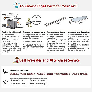 Hisencn 16 1/4 In Grill Grates Burner Tube and Heat Plate for DGF510SBP, BY15-101-001-02, GBC1461W, GBC1462W-C, GBC1555W-C, GBC1562W-C, BH13-101-099-01, BH15-101-099-02, GBC1362W, GBC1562W, BH14-101-0