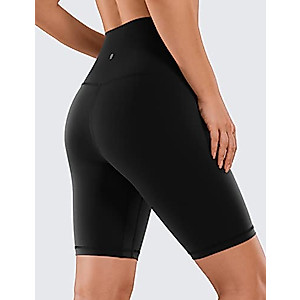 CRZ YOGA Women's Naked Feeling Biker Shorts - 8 Inches High Waisted Yoga Workout Gym Running Spandex Shorts Black Small
