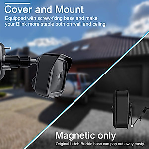 COOLWUFAN Wall Mount Bracket for All-New Blink Outdoor (3rd Gen) Camera, 360° Protective Case & Adjustable Mount for Blink Sync Module 2 Mount for Blink Home Security Camera (Black (3 Packs))