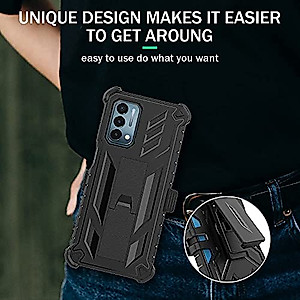 Case for OnePlus Nord N200 5G Case with Screen Protector x2 Tempered Glass [Rotating Belt Clip Holster] [Kickstand] Military Grade Heavy Duty Bumper Shockproof Full Body Protection Nord N200 5G Case-4