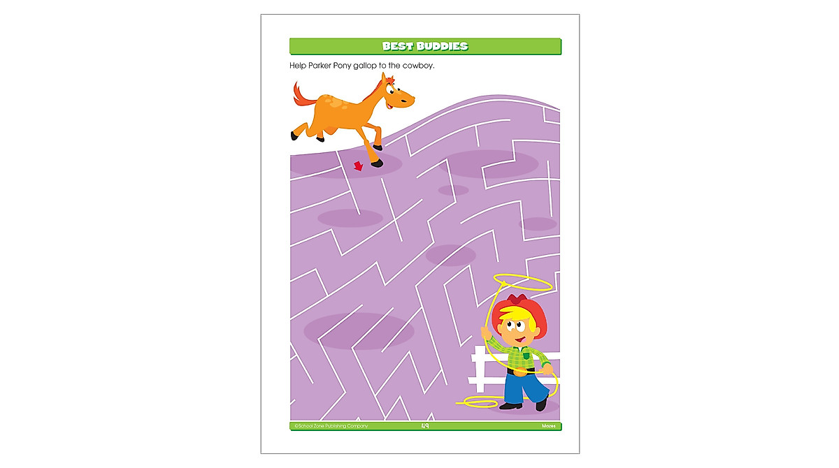 School Zone Maze Workbook for Kids 4-6 | Fun & Educational Puzzles