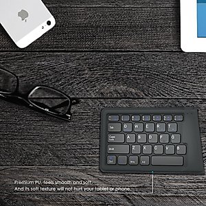 MoKo Foldable Bluetooth Keyboard, Ultra-Slim Portable Wireless Keyboard Rechargable Fit iPad iPhone, Folding Bluetooth Keyboard Compatible with iOS Android Windows Tablet Smartphone Laptop, Gray