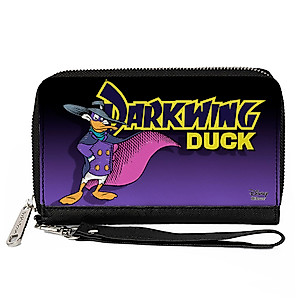 Buckle-Down Women's PU Zip Around Wallet Rectangle-Darkwing Duck, 7.5"x4.5"