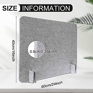 4 Pack Acoustic Freestanding Desk Divider Noise Reducing Desk Privacy Panel 16 x 24 Inch for Table Standing Sound Proof Dividers Desktop Office Furniture Partitions for Classroom (Silver Gray)