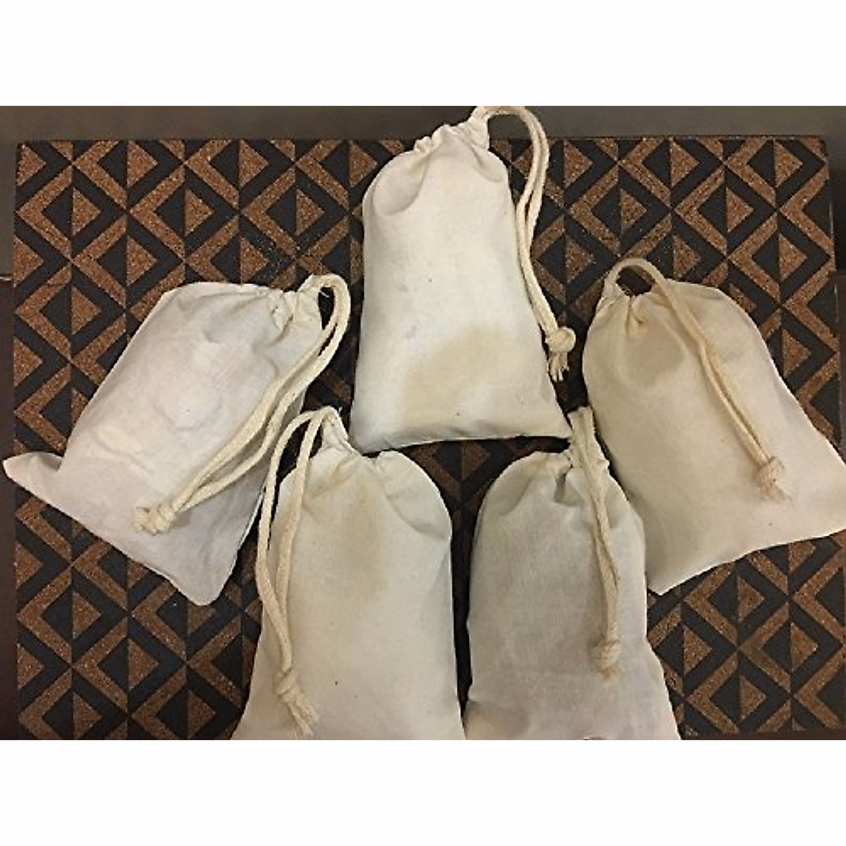 Reusable Eco friendly 12"x20" Cotton Thick Single Drawstring Muslin Bags "premium quality (Natural Color)-12 count pack