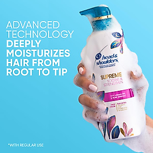Head & Shoulders Supreme Dandruff Shampoo with Argan Oil, Anti Dandruff Scalp Treatment, Sulfate Free, Soothes Scalp, Deep Moisturization, Controls Itch, Natural Rose Essence, 28.2 Fl Oz