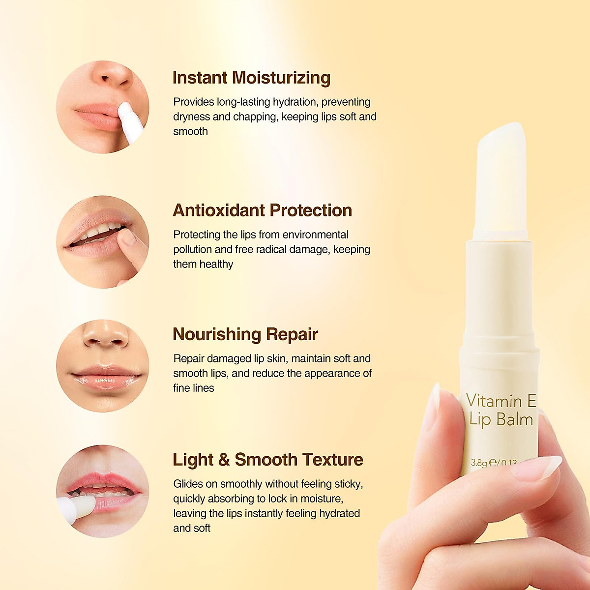 Neutriherbs Vitamin E Lip Balm Lipstick for Women, Moisturizing Lip stick Beauty Makeup Long-Lasting Rose Honey Stick Gloss Lip Balm 0.13 Fl Oz
