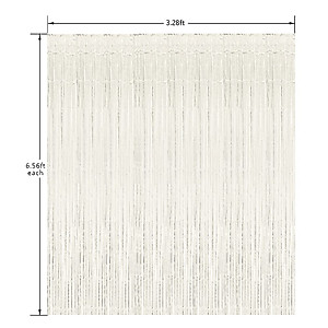 White Foil Curtain, White Streamers Birthday Party Decorations Tinsel Fringe Curtains Photo Backdrop for Birthday Wedding Engagement Bridal Shower Birthday Bachelorette Decor (3 Pack)