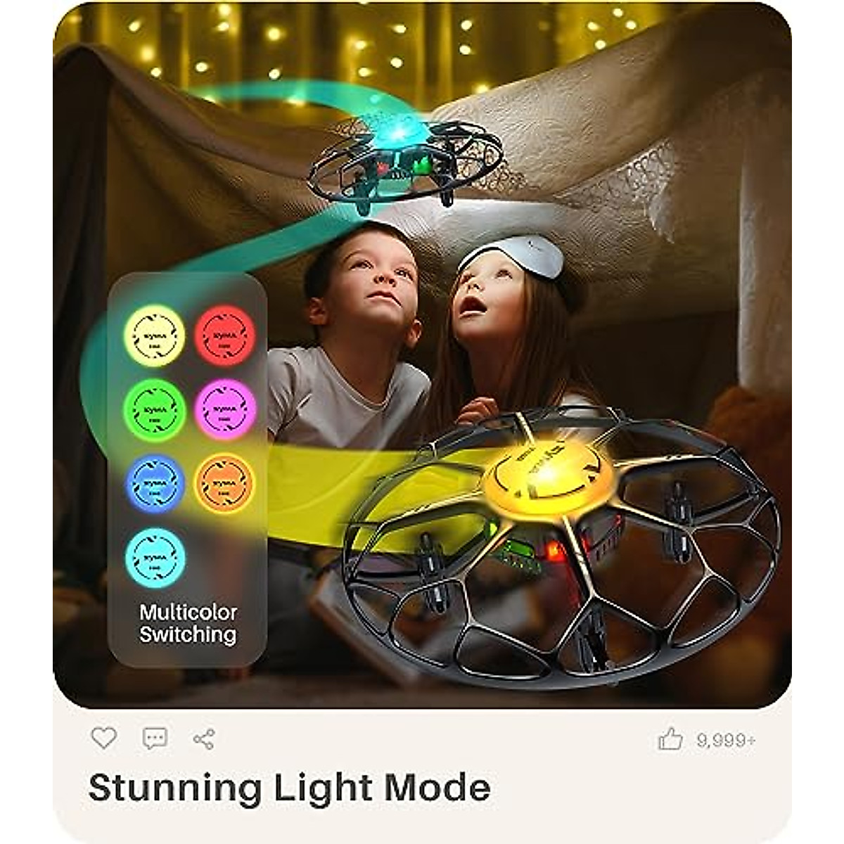 SYMA Drone for Kids with LED, X660 Mini Quadcopter with 3D Flip, Rotary Ascent, Headless Mode, Speed Switch and Full Protection RC Helicopters UFO Toys Gifts for Beginners Adults