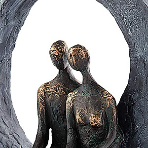 Studio 55D Abstract Couple 12" High Antique Brass Sculpture