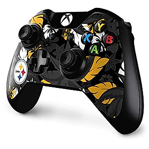 Skinit Decal Gaming Skin Compatible with Xbox One Controller - Officially Licensed NFL Pittsburgh Steelers Tropical Print Design