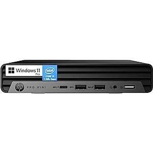 HP Pro Mini 400 G9 Business Desktop Intel 14 Core i5-13500T, (Beats Intel i7-12700T), 16GB RAM, 512GB NVMe, WiFi 6 + BT, RJ-45, 2X DP Port, 2X HDMI, Wired KB & Mouse, 3 YR, W11P