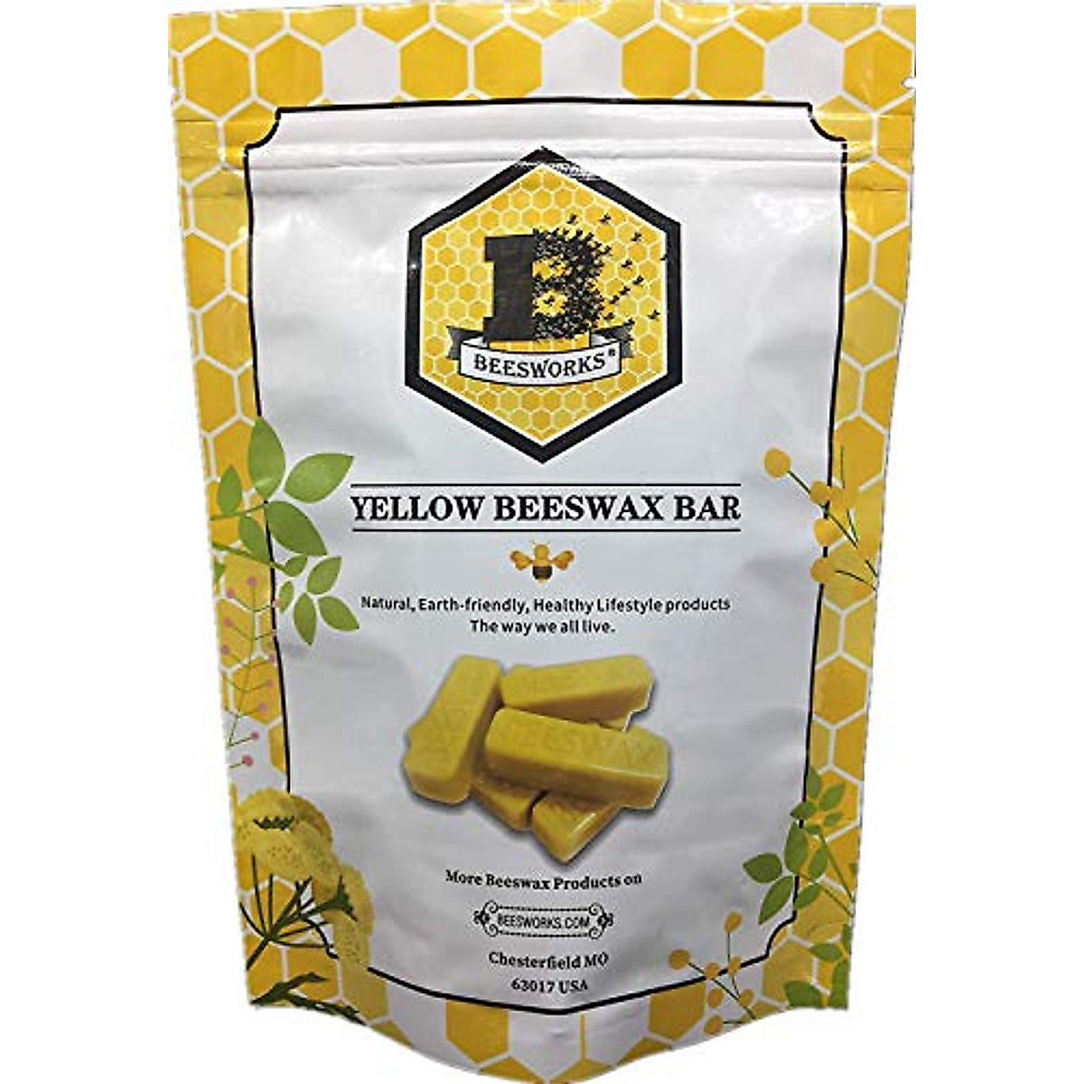 Beesworks® (6) 1oz Yellow Beeswax Bars - Package of (6) 1oz Bars (6oz) - Cosmetic Grade