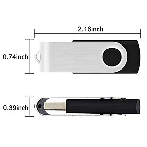KEXIN 100 Pack 8 GB Flash Drive Bulk USB Flash Drive Thumb Drive Bundle USB Flash Drives Swivel Design Memory Stick USB 2.0 Black