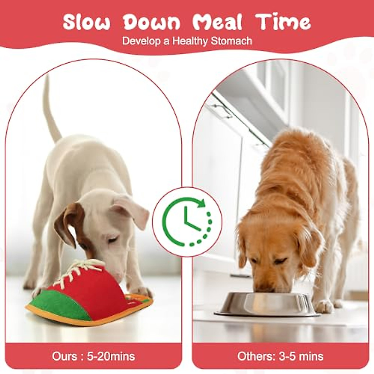 Snuffle Mat for Dogs, Cute Shoes Shape, Interactive Sniff Mat for Slow Eating and Keep Busy, Adjustable Dog Digging Toys Encourages Natural Foraging Skills, Suitable for Small and Medium Dogs