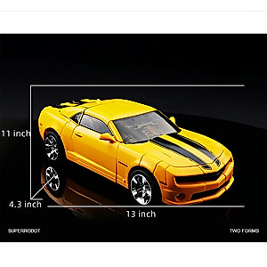 Lcfd Alloy Deformation Car Toys, 11 inch Big Size Movie Version, Manual Deformation Car Model Robot Toy, Action Figures,Exquisite Packaging, Gift for Fans (Bee Robot)
