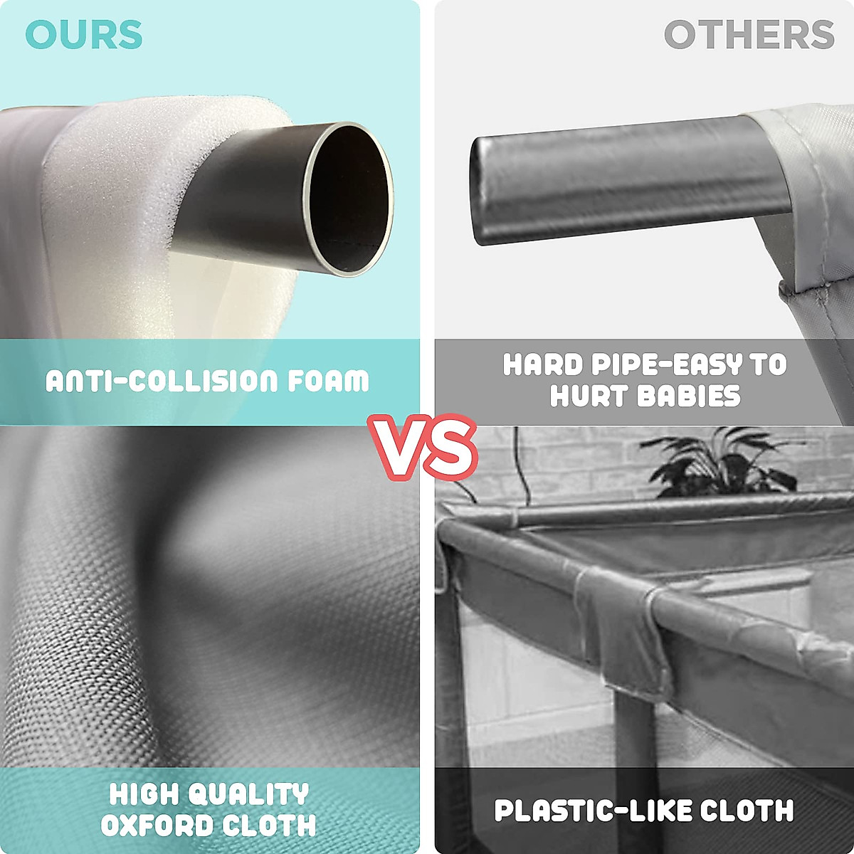 Albott Portable Baby Playpen for Babies and Toddlers, 79"x71" Baby Playards, Extra Large Anti-Fall Infant Safety Activity Center(Deep Grey)