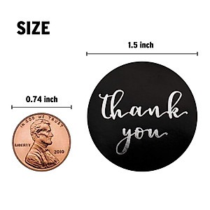 1.5'' Thank You Stickers, Thank You Stickers Labels, Round Small Business Stickers, Ideal for Bakery, Boutiques,Retailers & Small Business Owners, 500 Labels Per Roll
