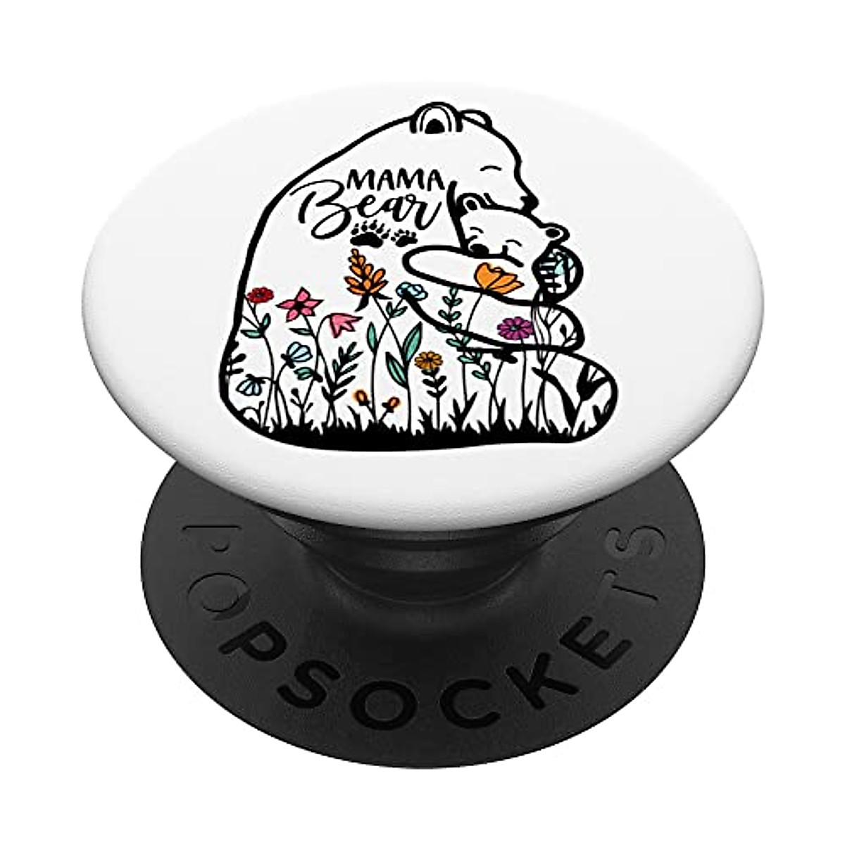 Mama Bear Wildflower Vintage Retro PopSockets Swappable PopGrip