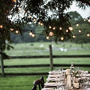 VMANOO Outdoor G40 Globe Patio String Lights with 55 Clear Bulbs (5 Spare) for Backyard Porch Bistro Decks Indoor Outdoor Gardens Homes Wedding Party Lawn Patio Xmas Tree Waterproof 50Ft Black Wire