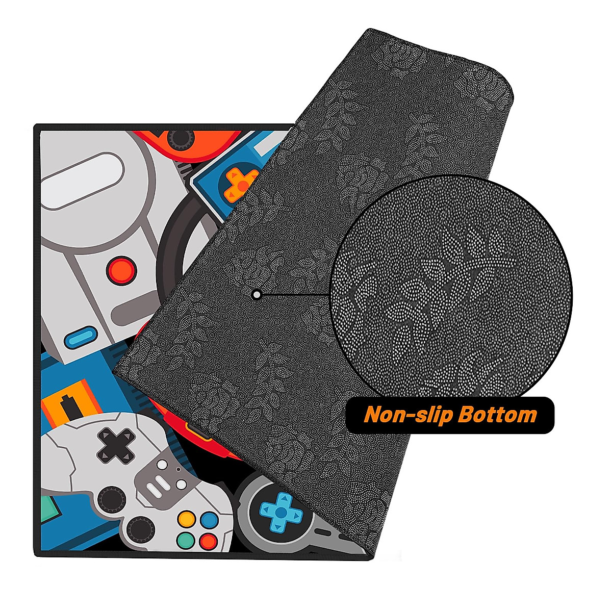 Lacut Game Area Rug Teen Boys Carpet, 3D Gaming Rugs Gamepad Controller Mat for Boys Girls Bedroom Playroom, Non-Slip Gamer Rugs Children Gaming Area Rugs (Blue, 60" x 40")