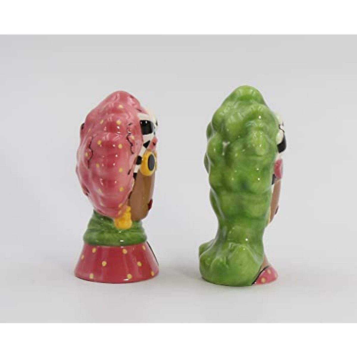 Fine Ceramic Dollymamas African American Black Fashion Lady with Sunglasses Salt & Pepper Shakers Set, 4-3/8" H