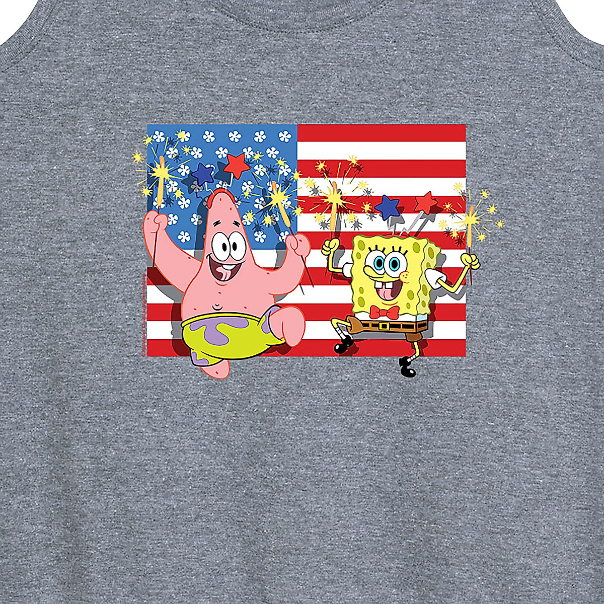 HYBRID APPAREL - Spongebob Squarepants - Patrick Sparkers Flag - Women's Racerback Tank Top - Size Small