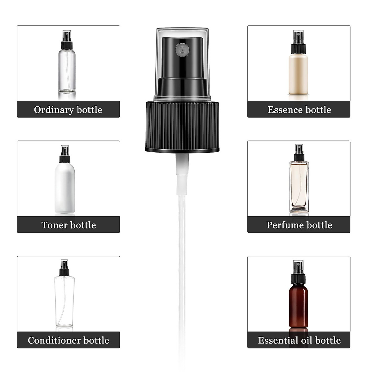 ARTIBETTER 40Pcs Spray Bottle Replacement Pump Oils Spray Tops for Fine Mist Sprayer Cosmetic Spray Bottle Size 24/410(Diameter/Circumference)