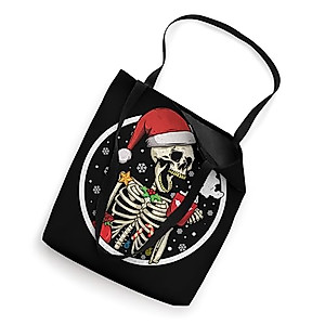 Skeleton Drinking Chocolate Winter December Christmas Tote Bag