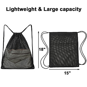 Bluboon Mesh Backpack for Girls Kids See Through School Bookbag with Mesh Drawstring Bag Semi-Transparent Beach Bag Daypack Gear Backpack