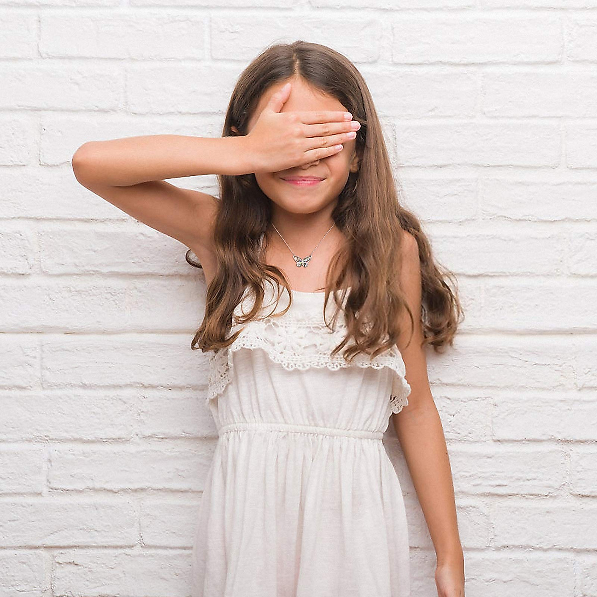 PRAYMOS 925 Sterling Silver Butterfly Necklace Women Abalone Shell Aesthetic Jewelry 20in Chain