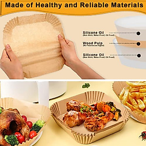 COSORI Air Fryer Liners (Fits 3-5 QT) – 100 Pcs Non-Stick Square Air Fryer Disposable Paper Liners for Easy Cleanup – Compatible with Cosori Air Fryer, Instant Vortex Air Fryer and Philips Airfryer