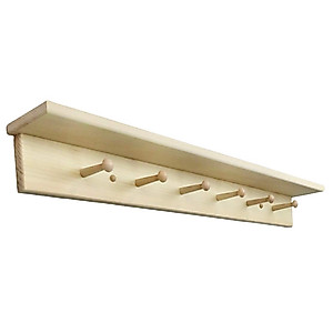 36" Peg Rack With Shelf Unfinished