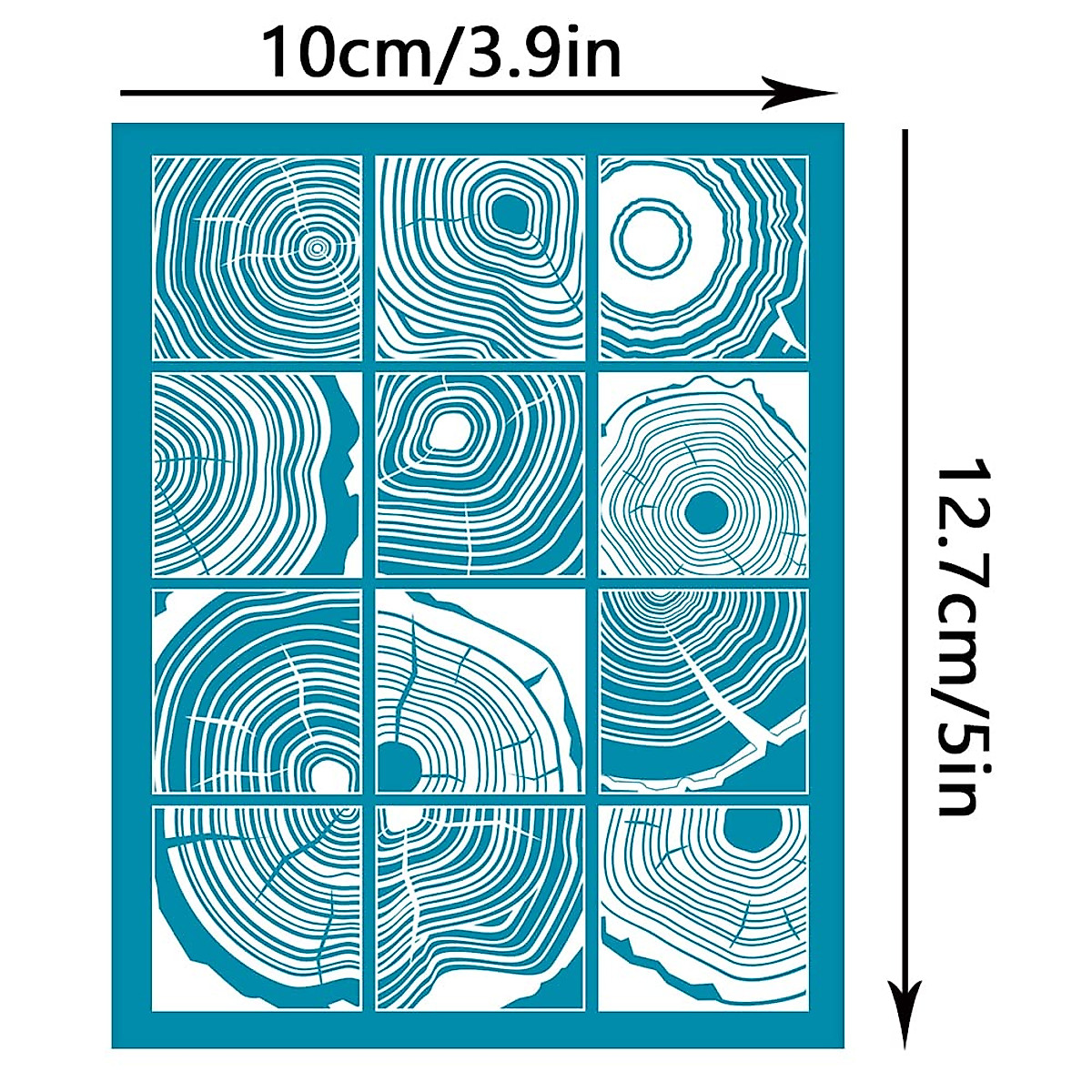OLYCRAFT 4x5 Inch Clay Stencils Wood Grain Pattern Silk Screen for Polymer Clay Square Tree Stump Silk Screen Stencils Mesh Transfer Stencils Plant Mesh Stencil for Polymer Clay Jewelry Making