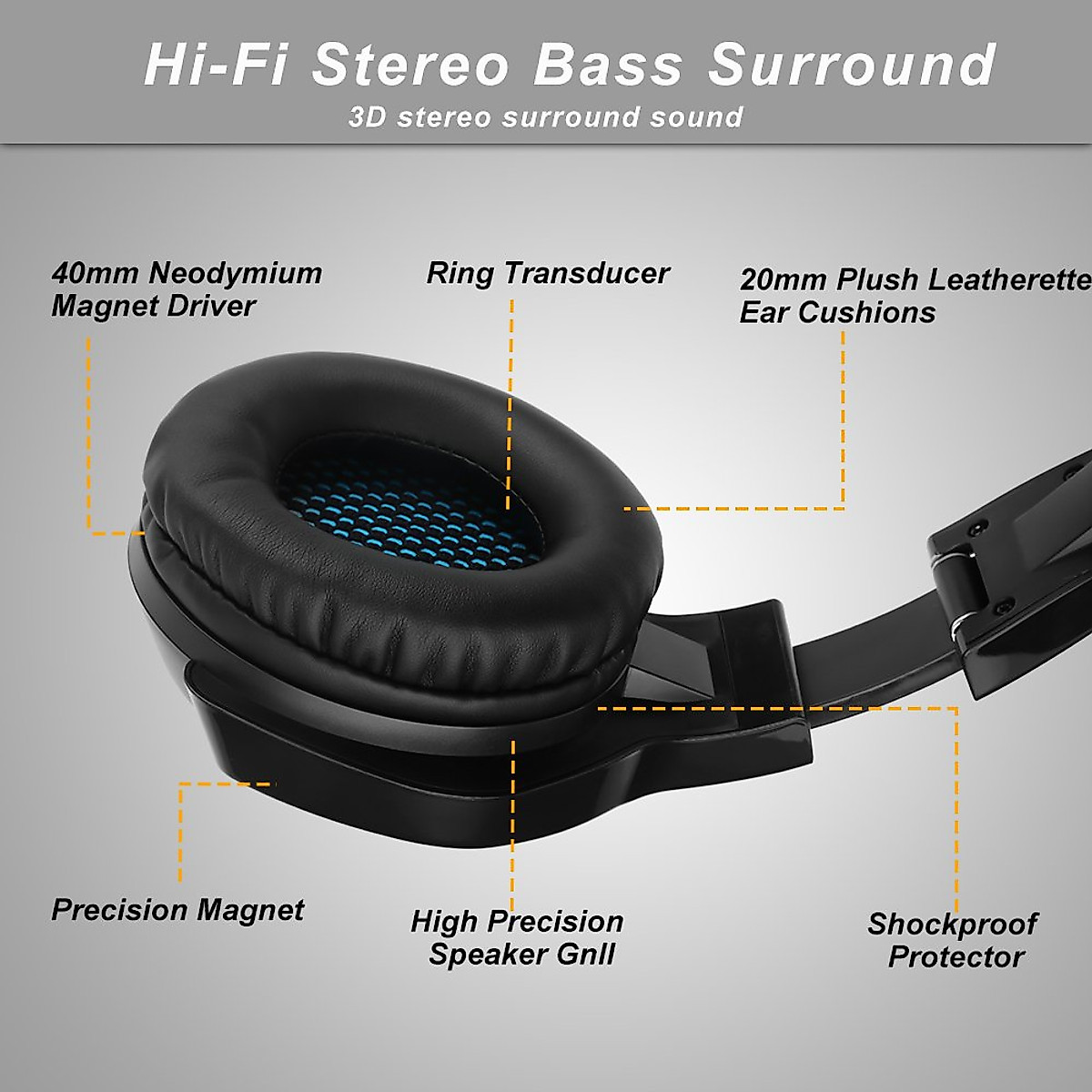 Ceppekyy Gaming Headset for Xbox One,PS4,PC,Noise Cancelling Over Ear Headphones with Mic&Stereo Surround Sound for Laptop Mac Nintendo Switch Games