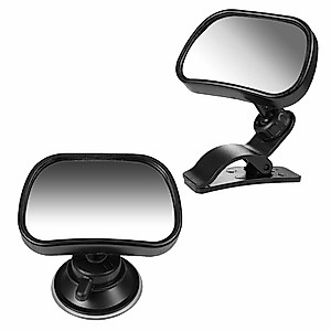 Baby Car Mirror, Universal Baby Rear View Mirror for Car Seat Backseat Mirror Rear Facing Car Seat Mirrors with Suction Cup and Clip, 360°Safety Adjustable Car Mirror for Infant, Newborn By Liangxiang