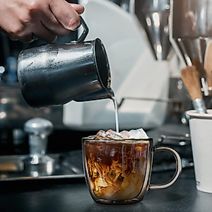 Mainstream Source® Glass Espresso Mugs – Insulated, Double Walled Mug and Espresso Shot Glass with 2 Durable Wooden Spoons, Holds 5.5oz of Espresso (Set of 2)