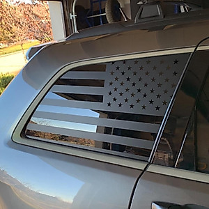 Zhizhong Side Window American Flag Decals for Car SUV Trucks, Universal Matte Black USA Flag Vinyl Sticker Free Installation Tools (A Pair)