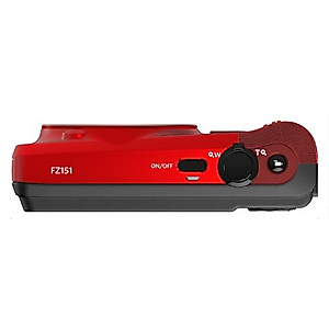Kodak PixPro Friendly Zoom FZ151 Digital Camera, 16MP, 15x Optical/6x Digital Zoom, 3" LCD Display, HD 720p Video, AV-Out/USB 2.0, Red
